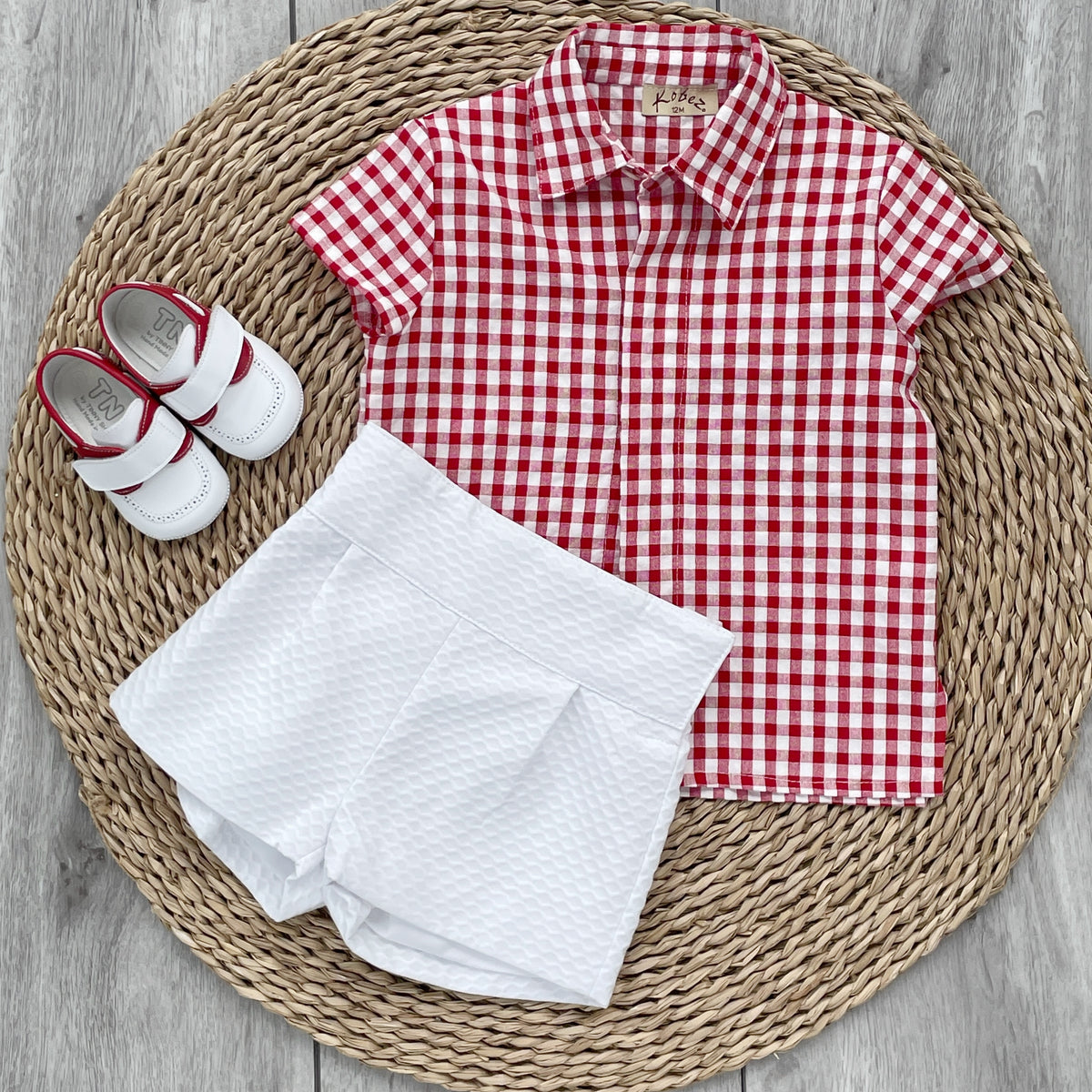 Conjunto Short Vichy Rojo – Baby Patisserie Fun And Chic