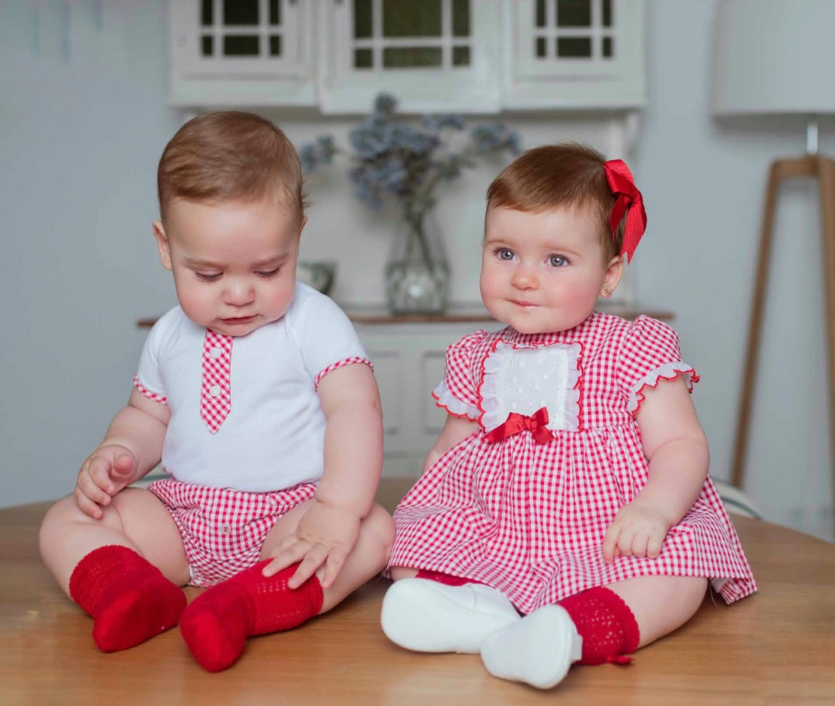 Jesusito Vichy Rojo – Baby Patisserie Fun And Chic